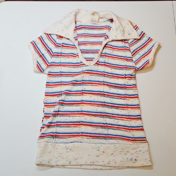 Shirts & Tops | Vintage Girls Top 197s 80s Retro Rainbow Color Stripes ...